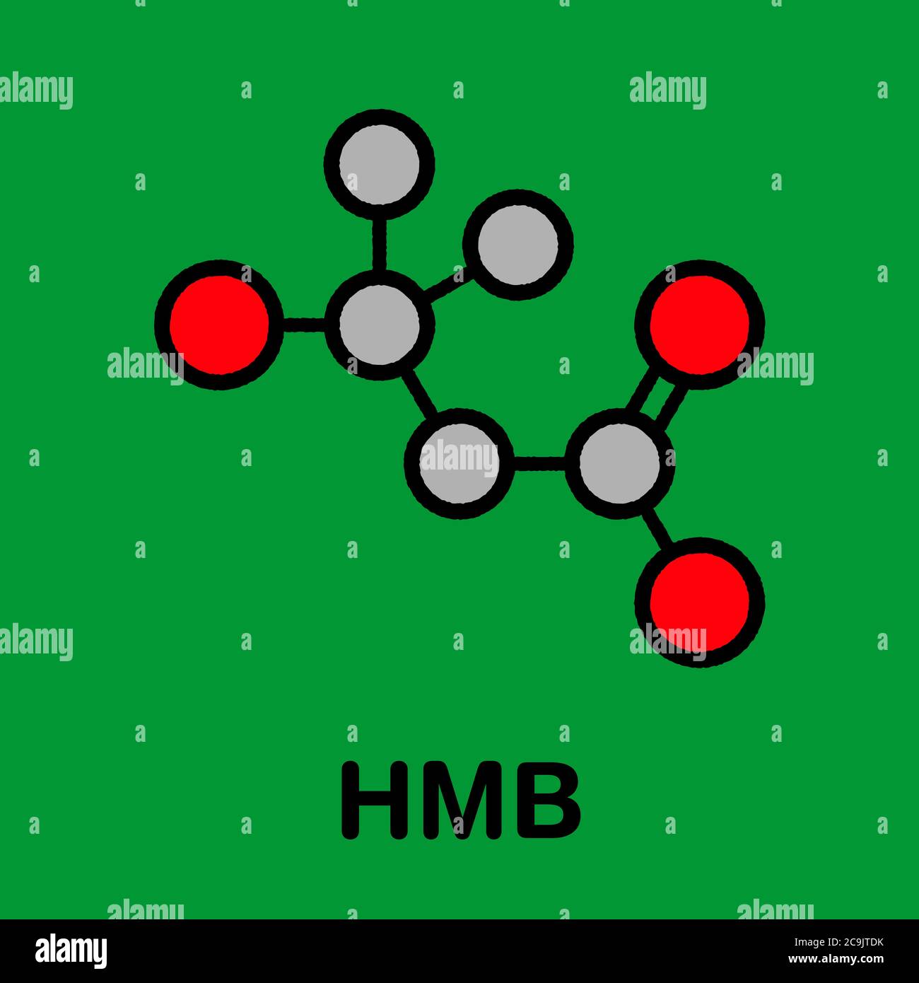 Beta-hydroxy beta-methylbutyric acid (HMB) leucine metabolite molecule ...