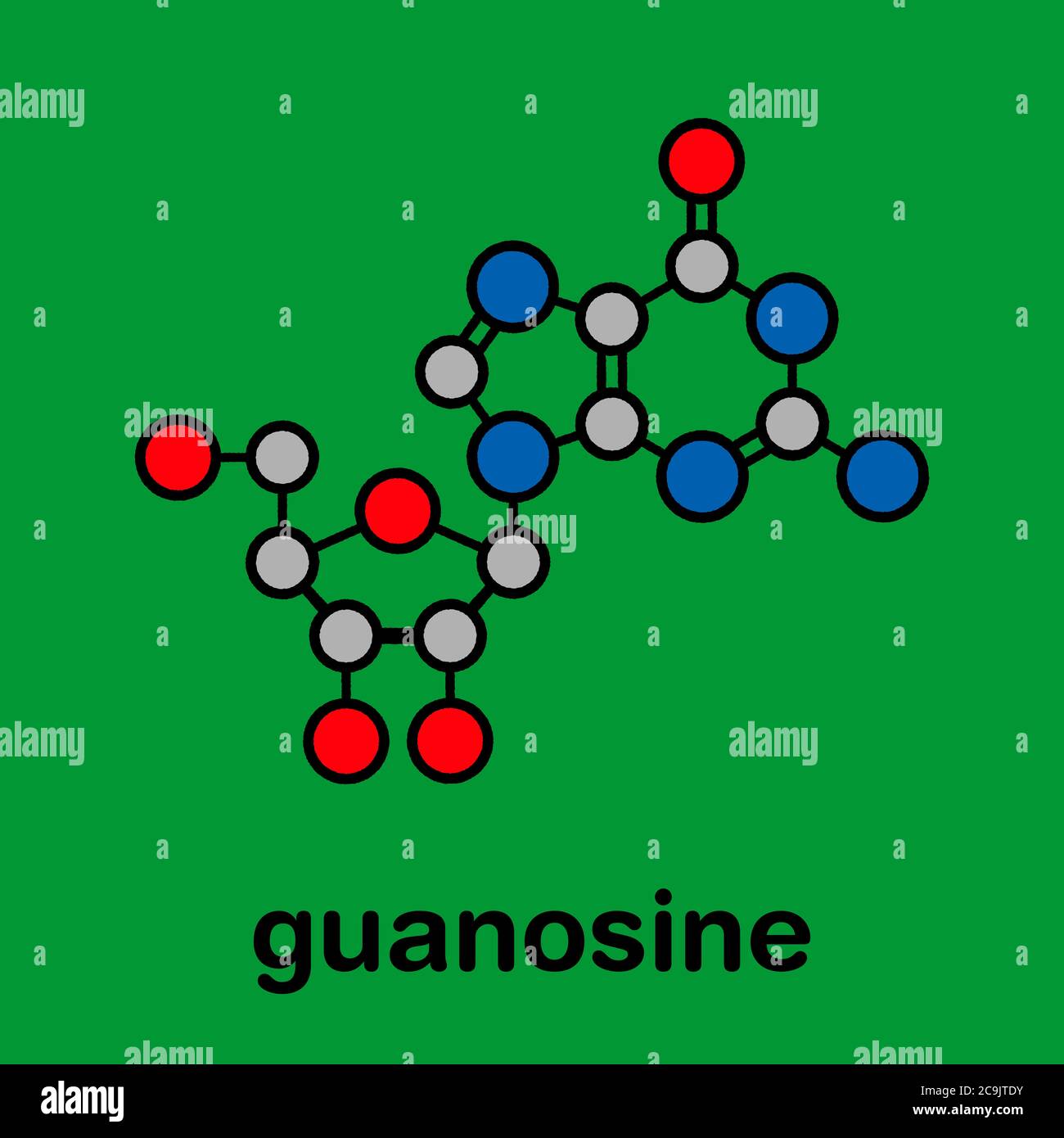 Guanosine purine nucleoside molecule. Important component of GTP, GDP ...