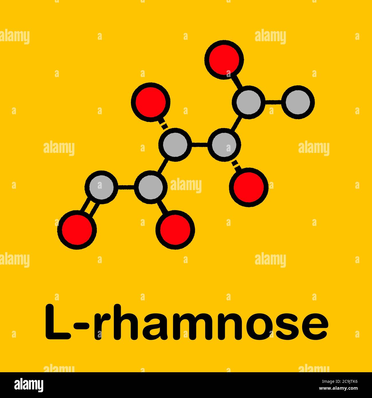 Rhamnose (L-rhamnose) deoxy sugar molecule. Used in cosmetics to treat ...
