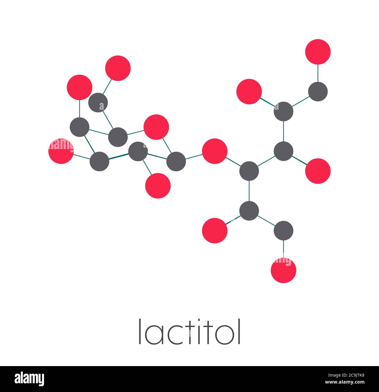 Lactitol sweetener and laxative molecule. Stylized skeletal formula ...