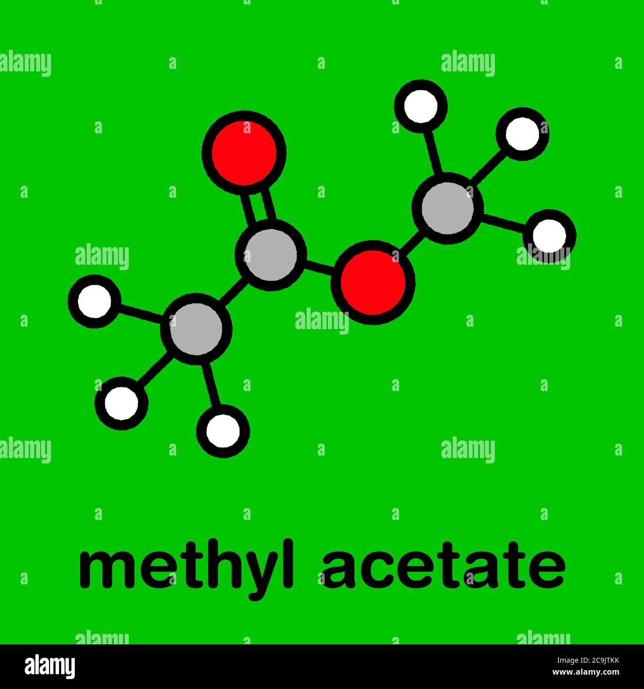 Methyl acetate solvent molecule. Stylized skeletal formula (chemical ...