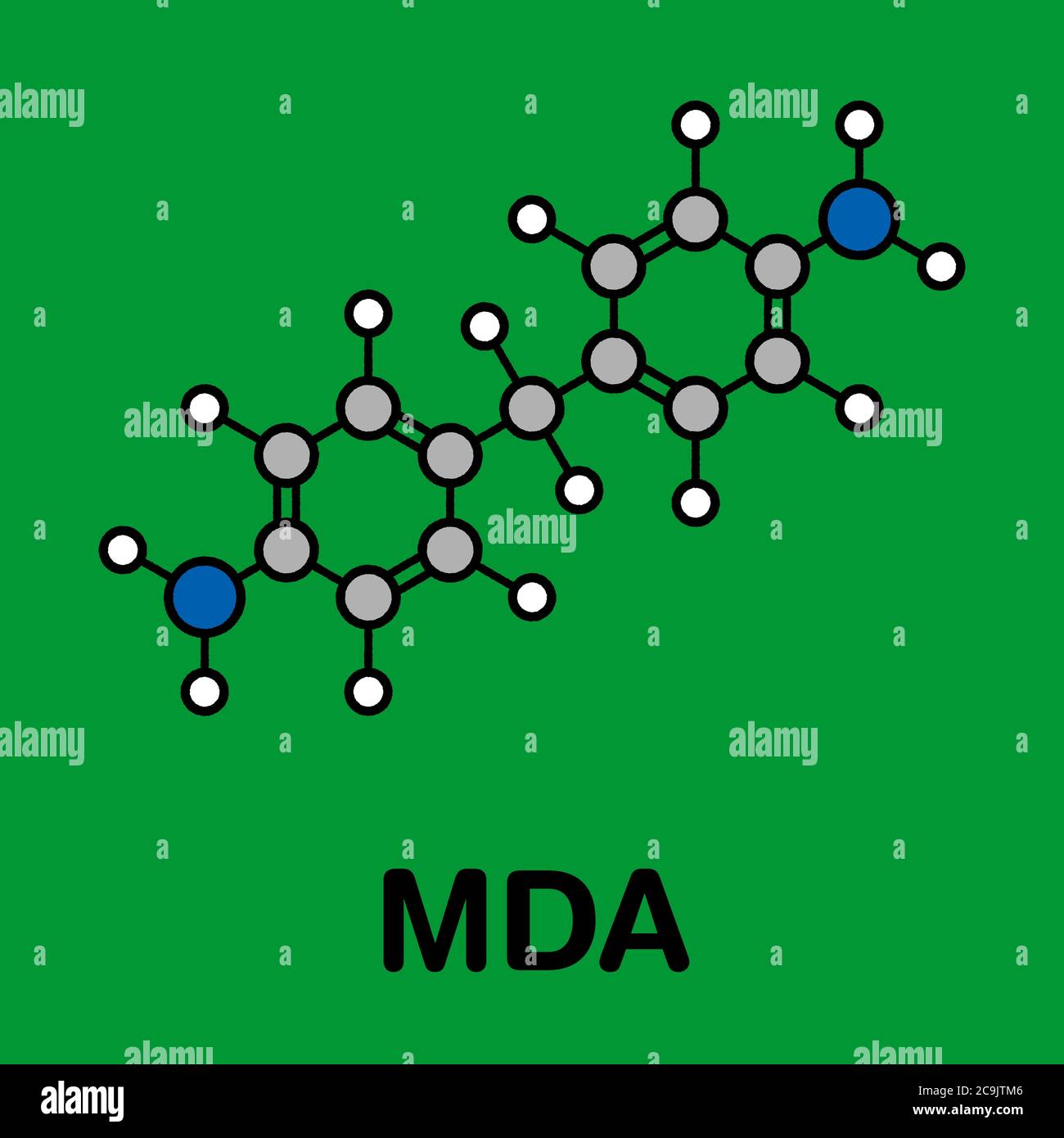 4,4'-methylenedianiline (methylenedianiline, MDA) molecule. Suspected ...