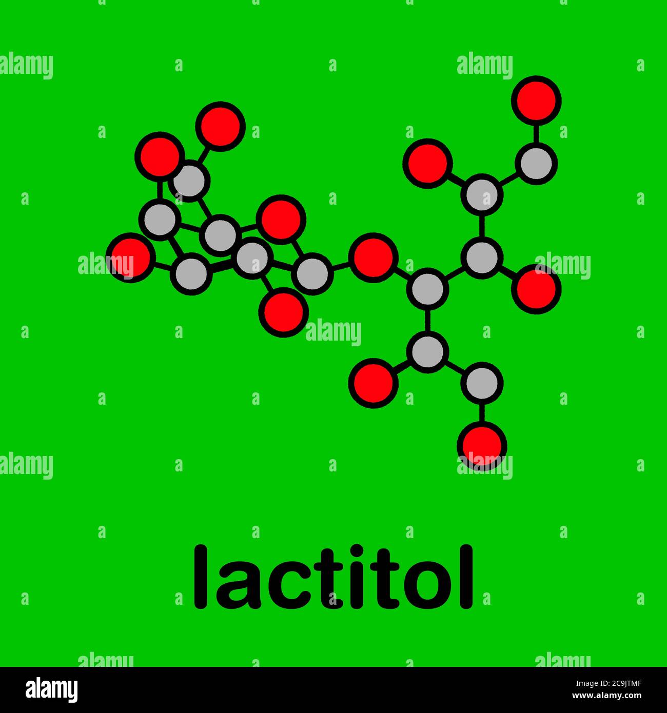 Lactitol sweetener and laxative molecule. Stylized skeletal formula ...