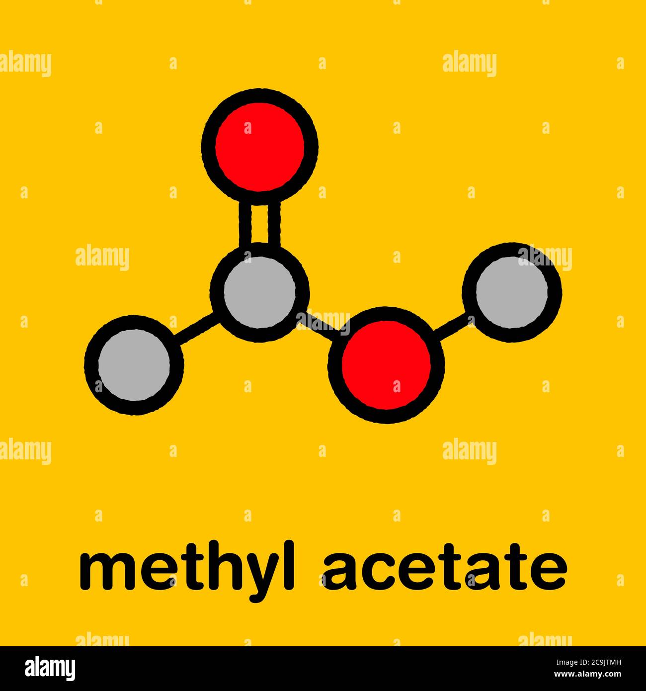 Methyl acetate solvent molecule. Stylized skeletal formula (chemical ...
