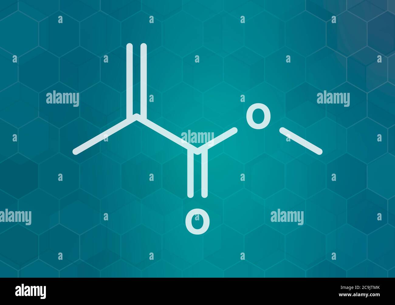 Methyl methacrylate molecule, poly(methyl methacrylate) or acrylic ...