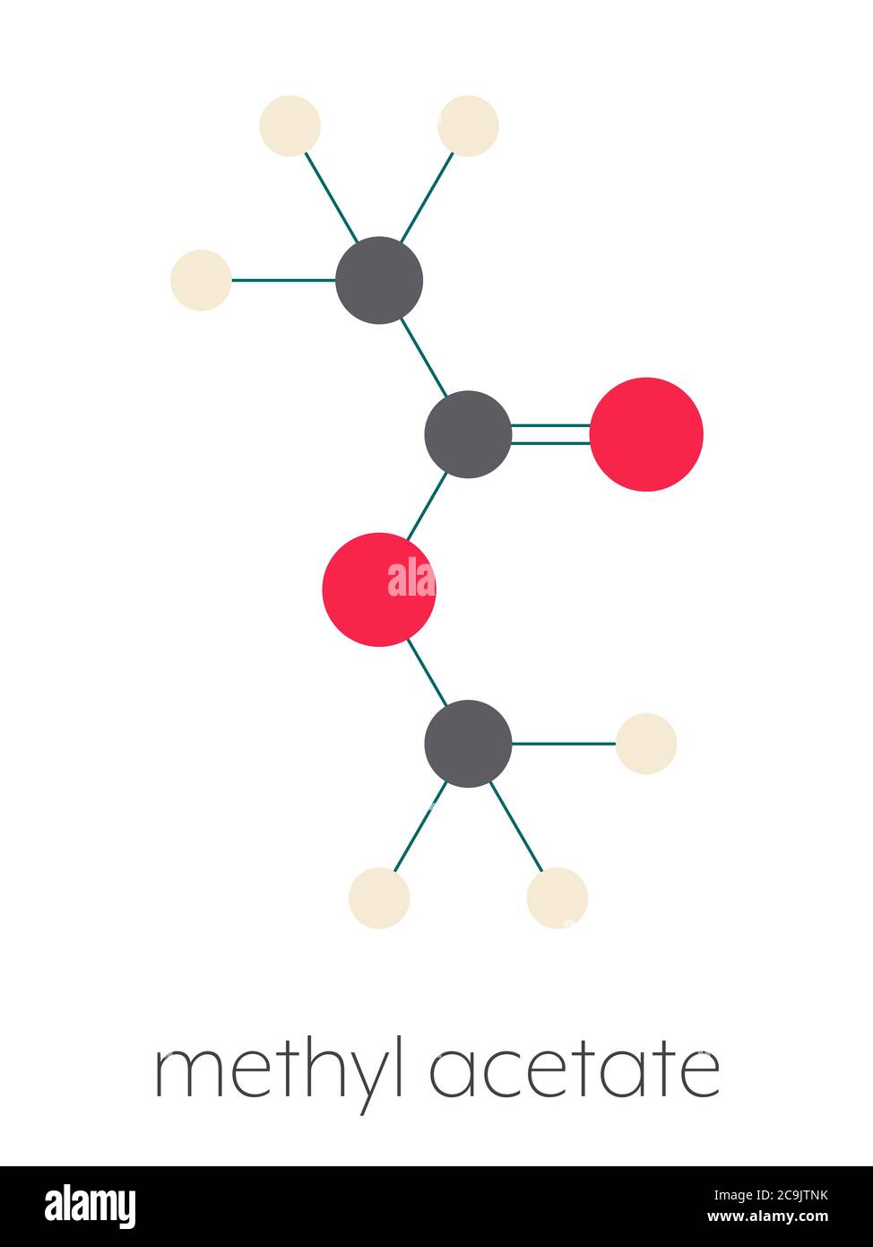 Methyl acetate solvent molecule. Stylized skeletal formula (chemical ...