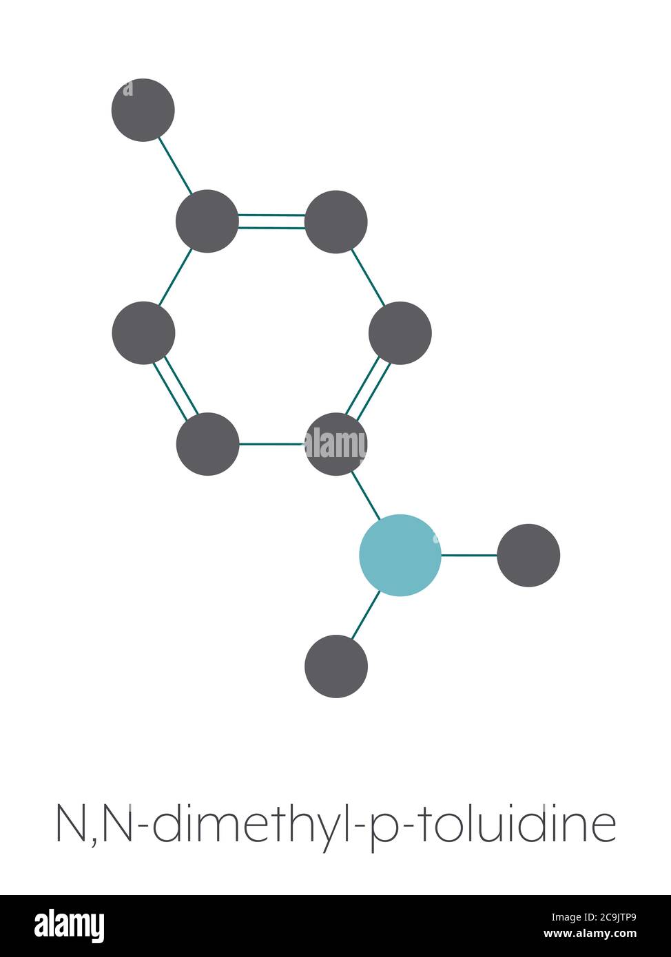 N,N-dimethyl-p-toluidine (DMPT) molecule. Commonly used as catalyst in ...