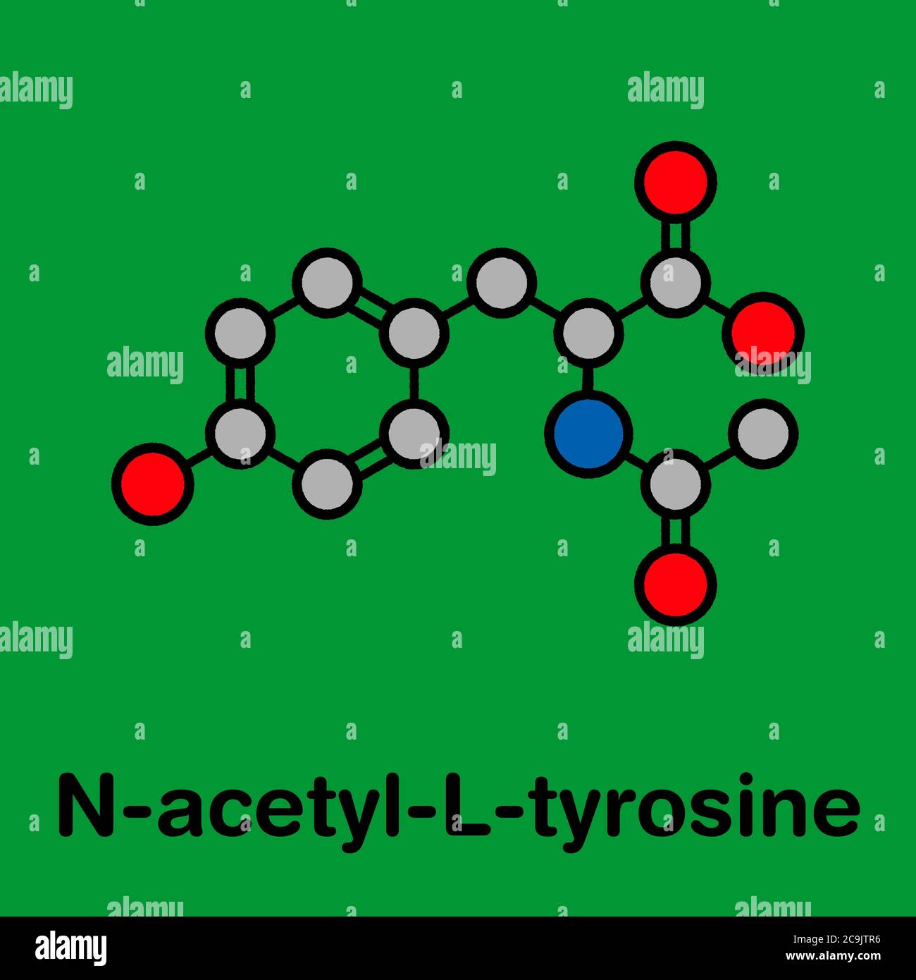 N-acetyl-tyrosine (NALT) molecule. Acetylated form of the amino acid ...