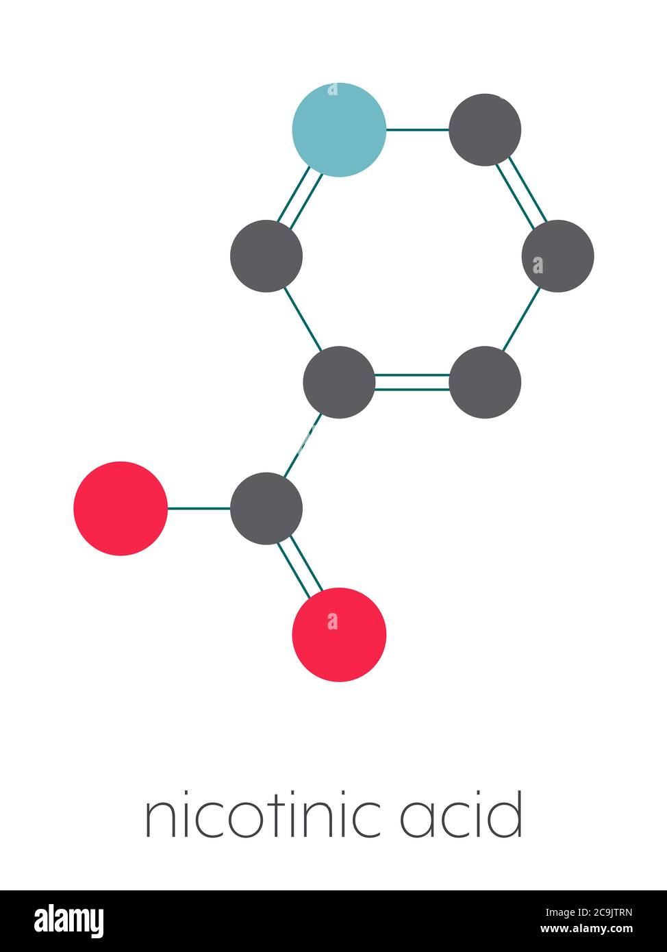 Vitamin B3 (niacin) molecule. Stylized skeletal formula (chemical ...