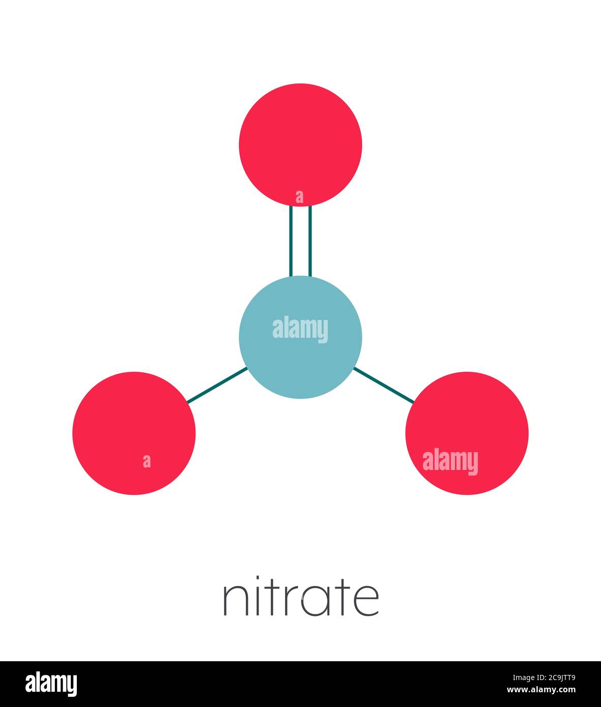 Nitrate anion, chemical structure. Stylized skeletal formula (chemical ...
