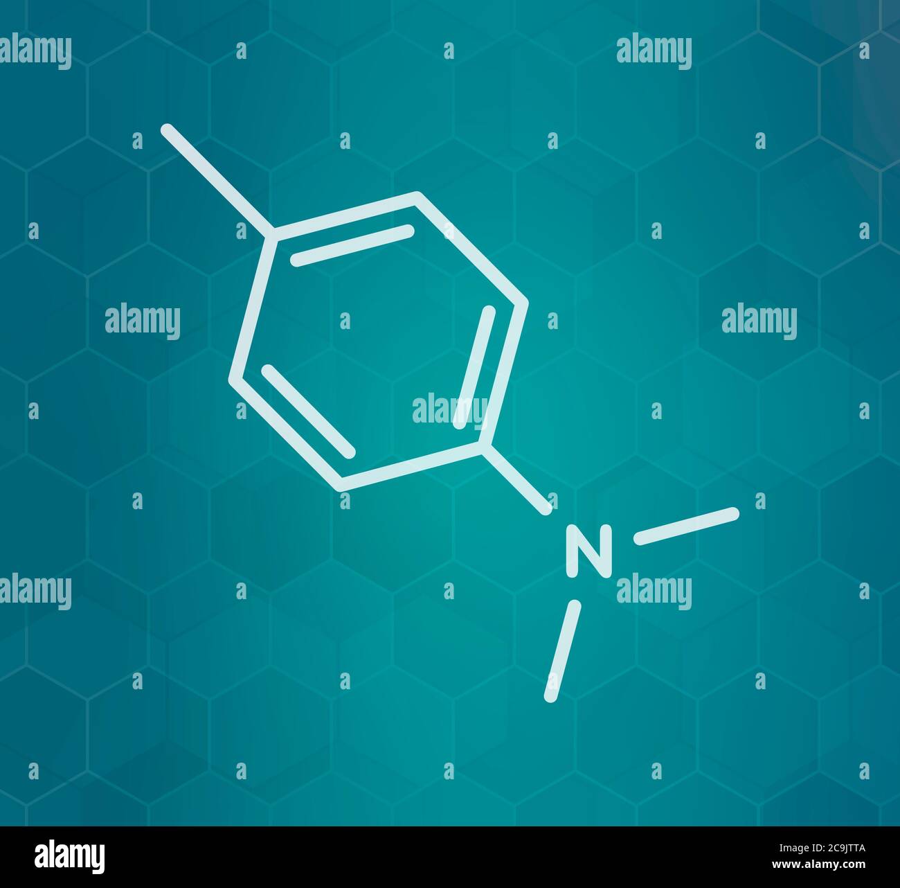 N,N-dimethyl-p-toluidine (DMPT) molecule. Commonly used as catalyst in ...