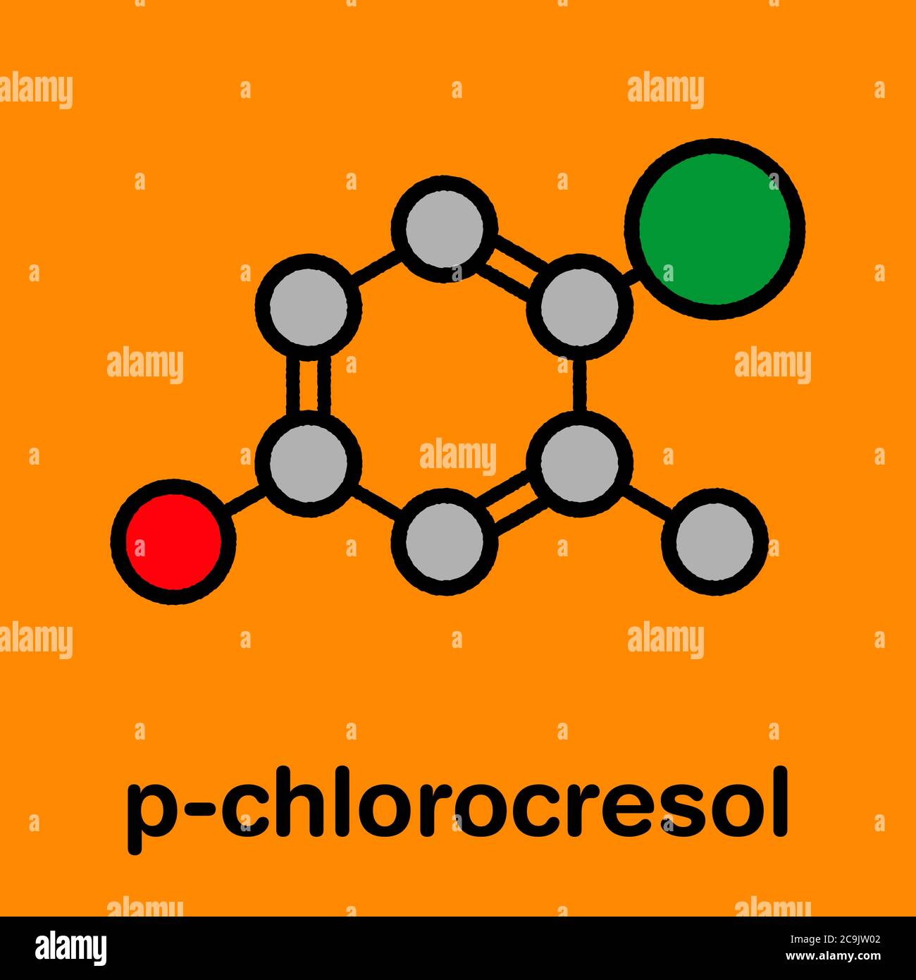 Chlorocresol (p-chlorocresol) antiseptic and preservative molecule ...