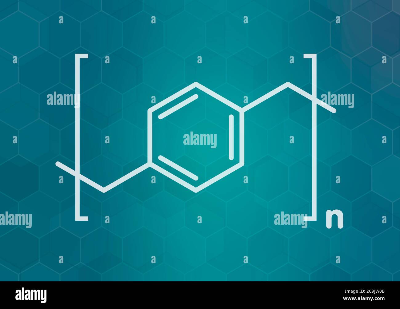 Parylene N polymer, chemical structure. White skeletal formula on dark ...