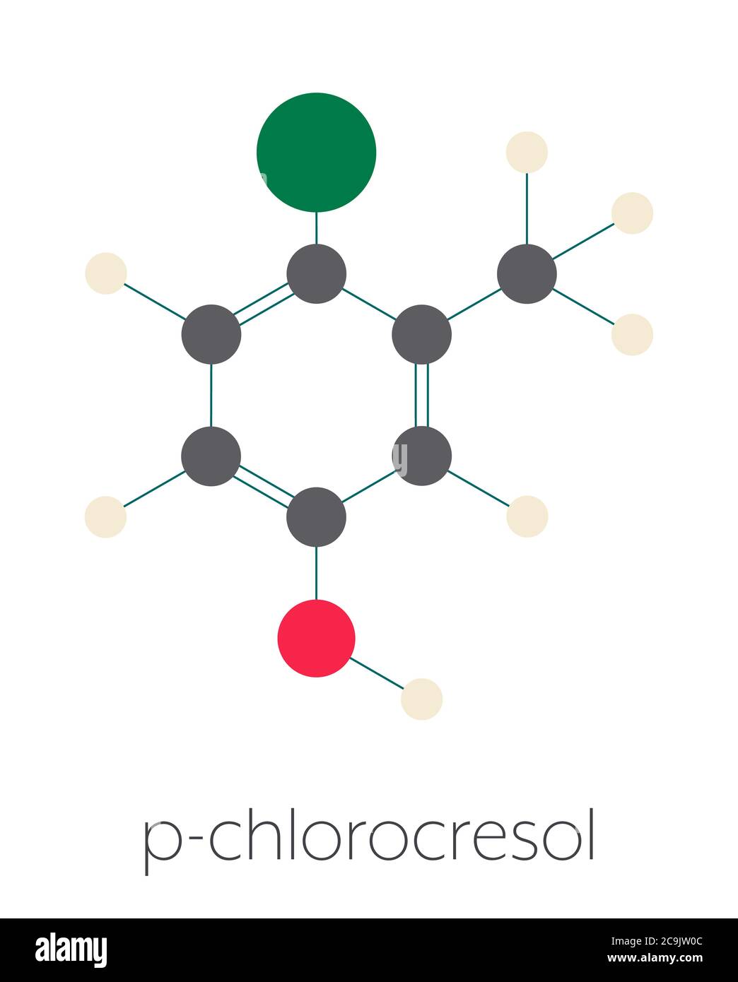 Chlorocresol (p-chlorocresol) antiseptic and preservative molecule ...