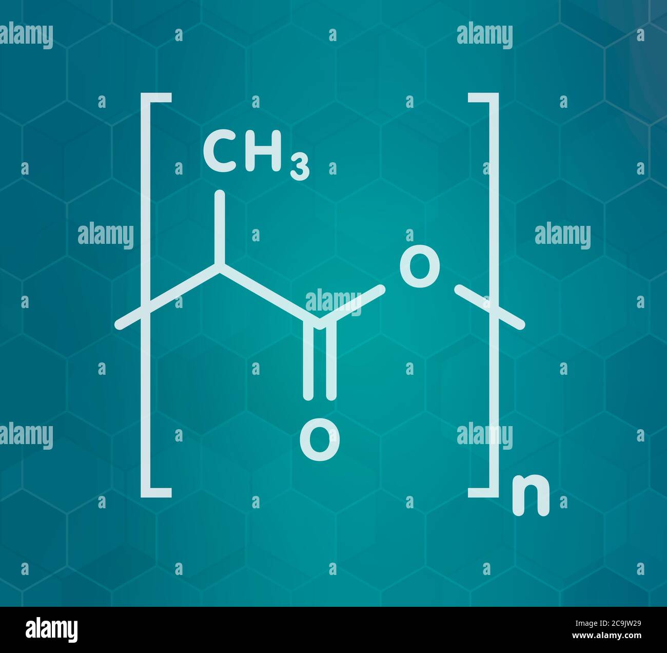 Polylactic acid (PLA, polylactide) bioplastic, chemical structure ...