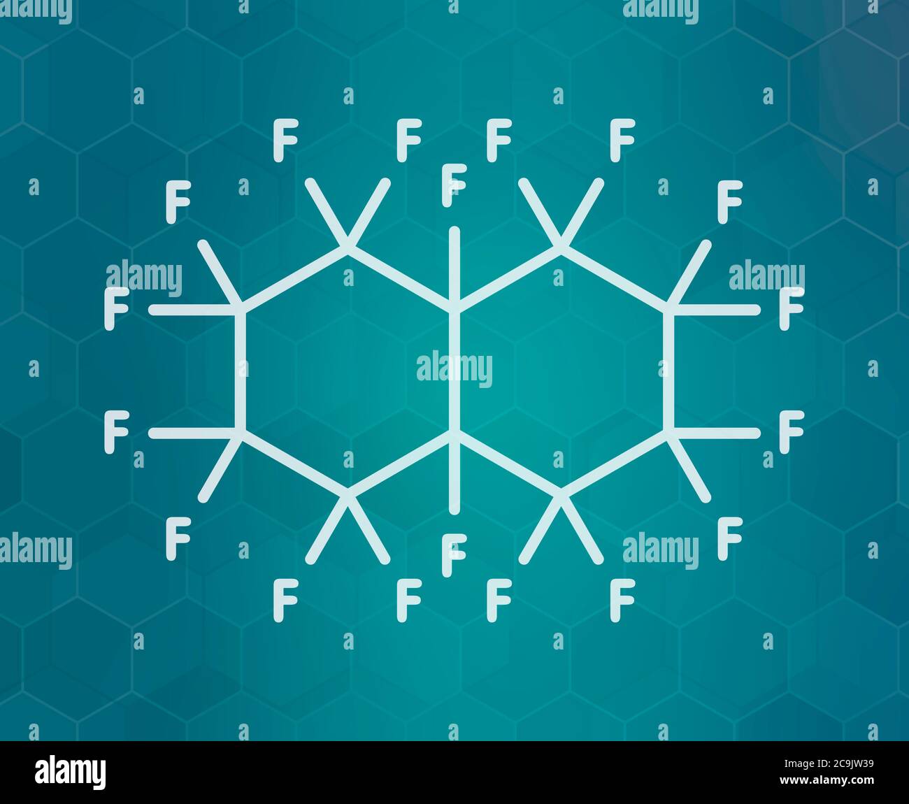 Perfluorodecalin fluorocarbon molecule. Used as component of artificial ...