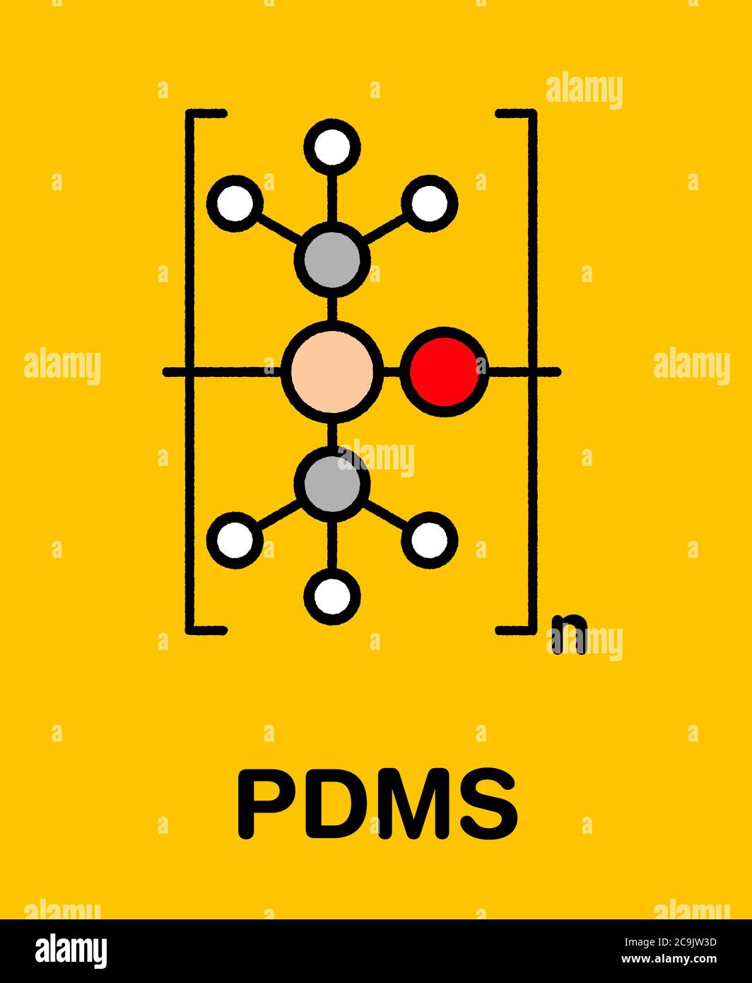 Silicone oil (polydimethylsiloxane, PDMS) silicone polymer, chemical ...