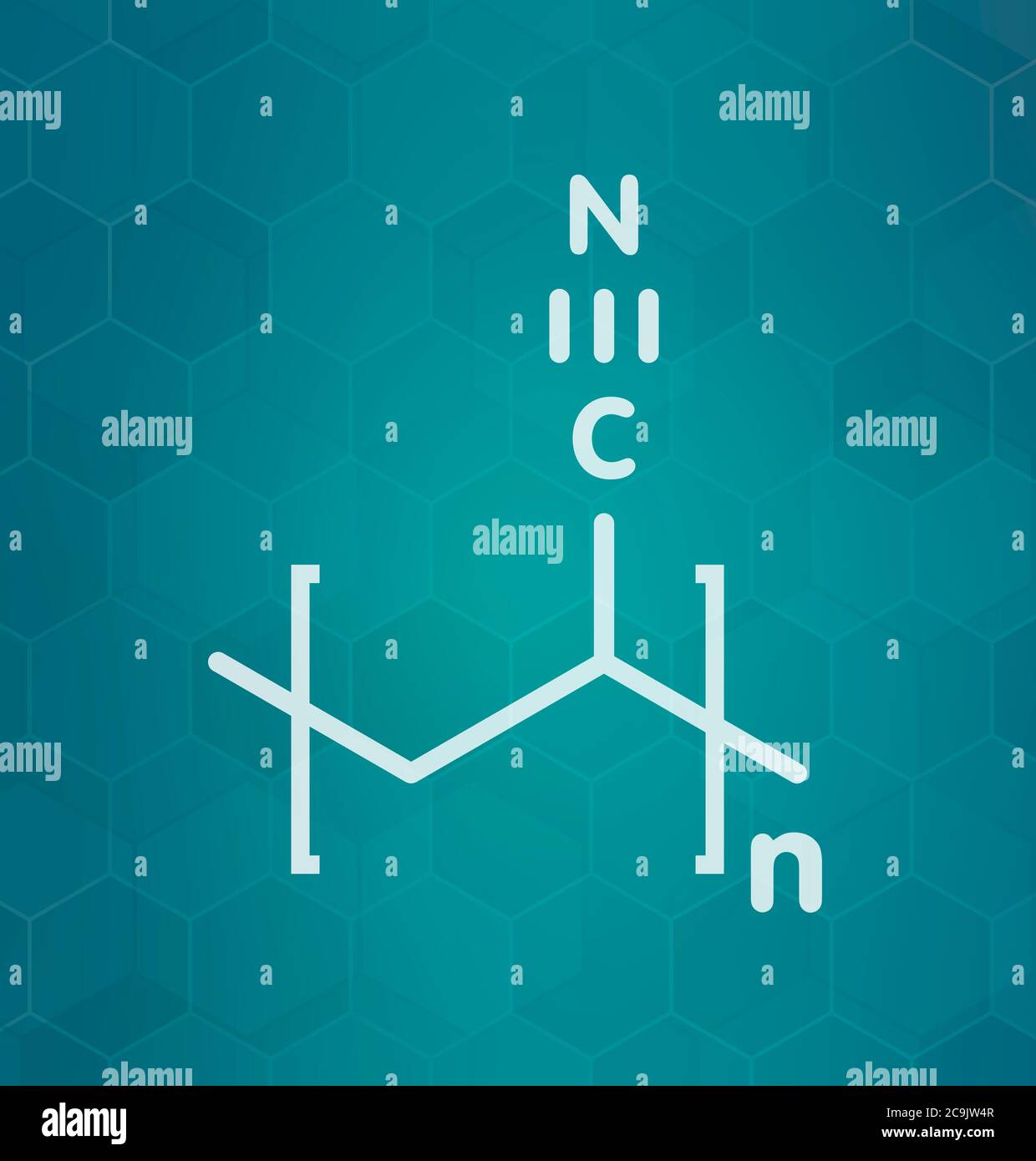 Polyacrylonitrile (PAN) polymer, chemical structure. Also used in ...