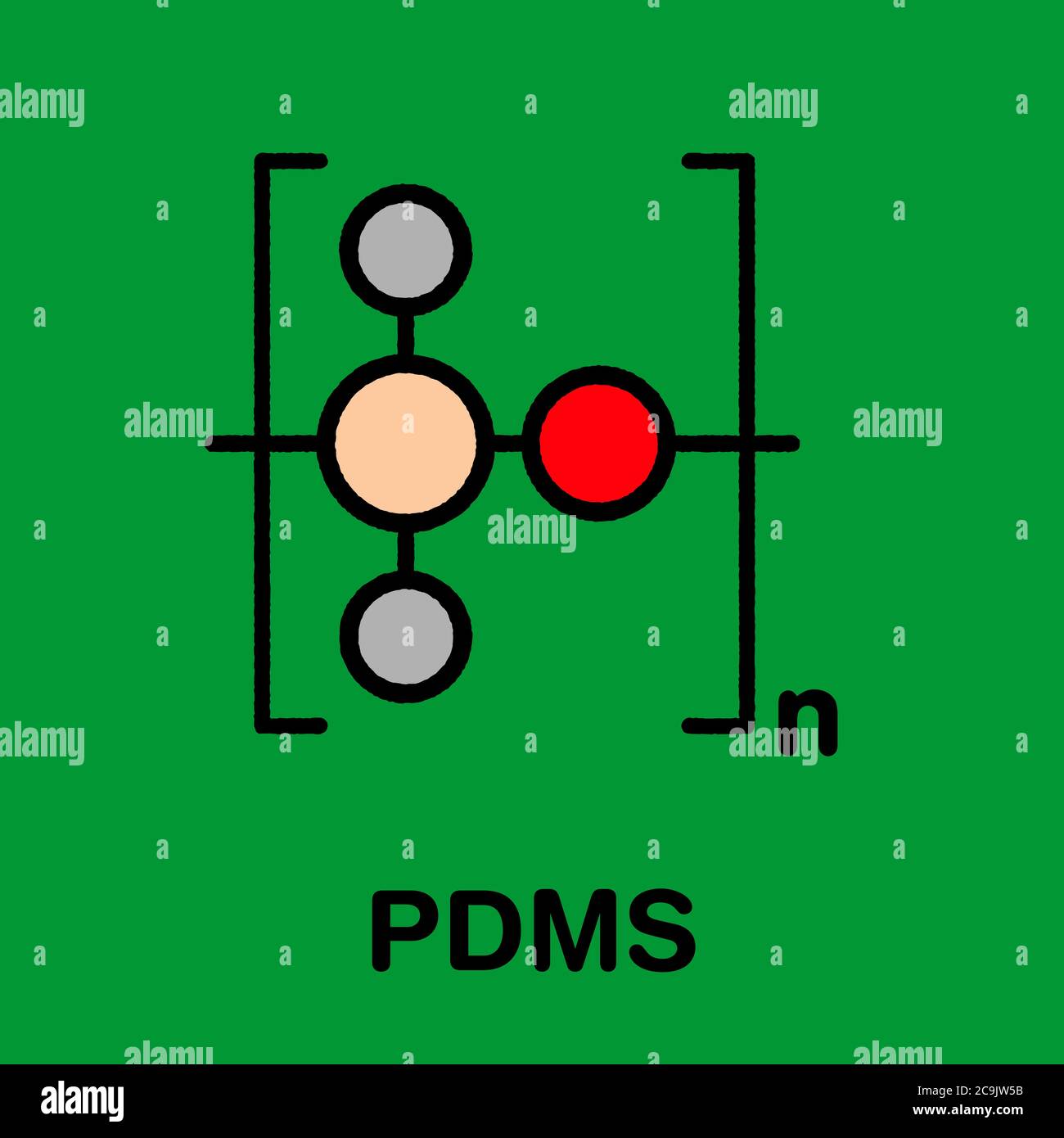 Silicone oil (polydimethylsiloxane, PDMS) silicone polymer, chemical ...