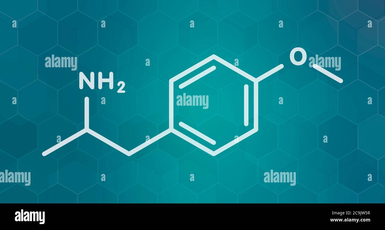 p-methoxyamphetamine (PMA) hallucinogenic drug molecule. Frequently ...