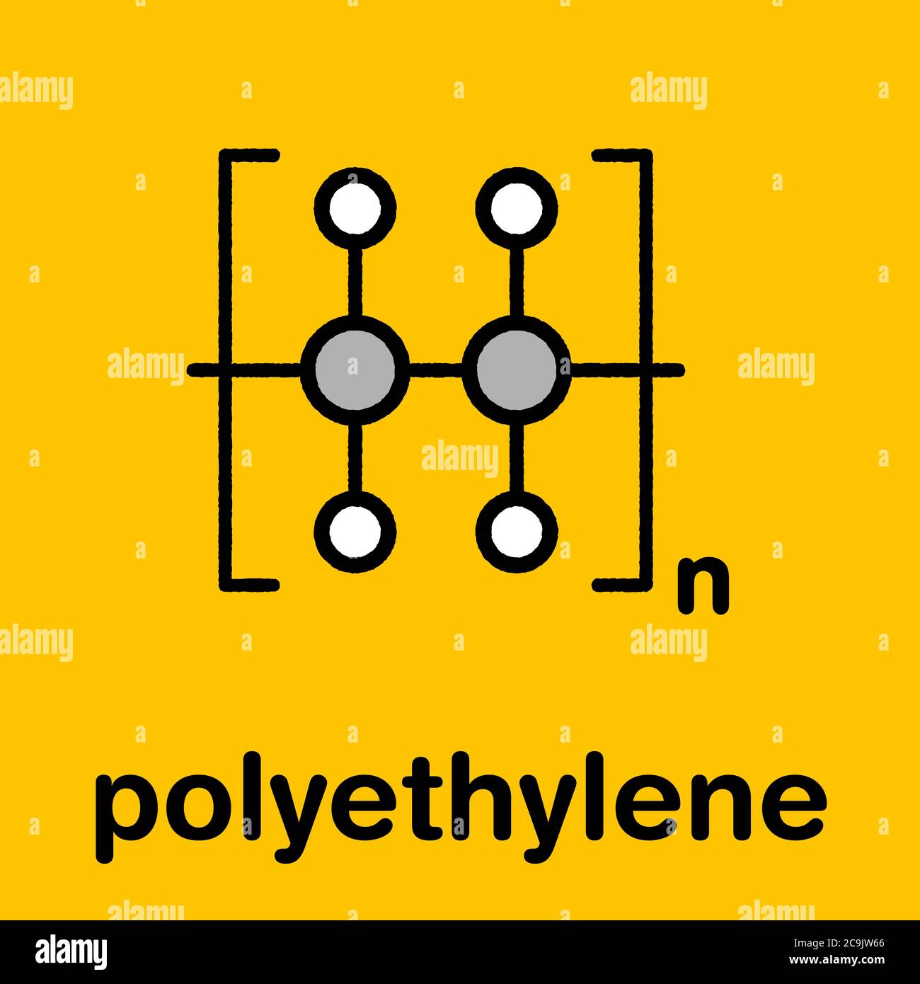 Polyethylene Pe Polythene Polyethene Plastic Chemical Structure Stylized Skeletal Formula 