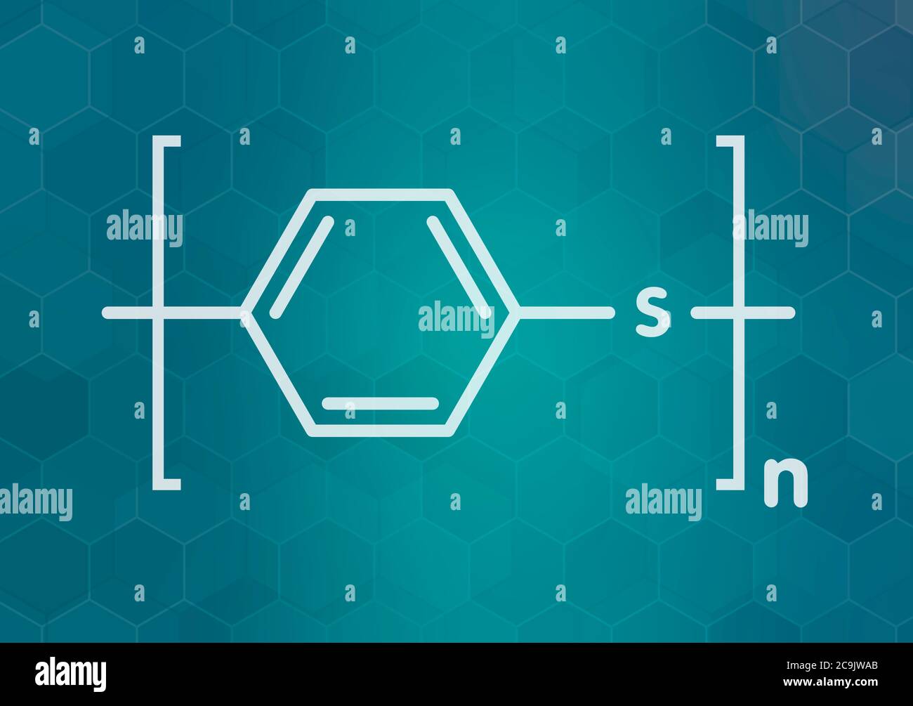 Polyphenylene sulfide (PPS) polymer, chemical structure. Commonly used ...