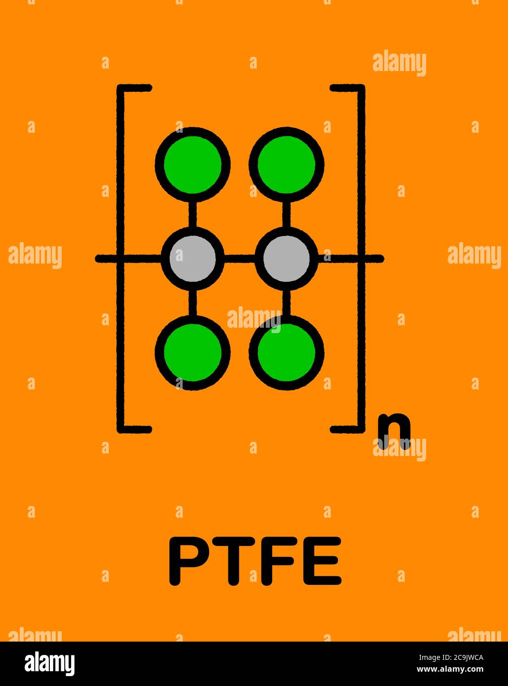 Polytetrafluoroethylene ptfe polymer chemical structure hi-res stock ...