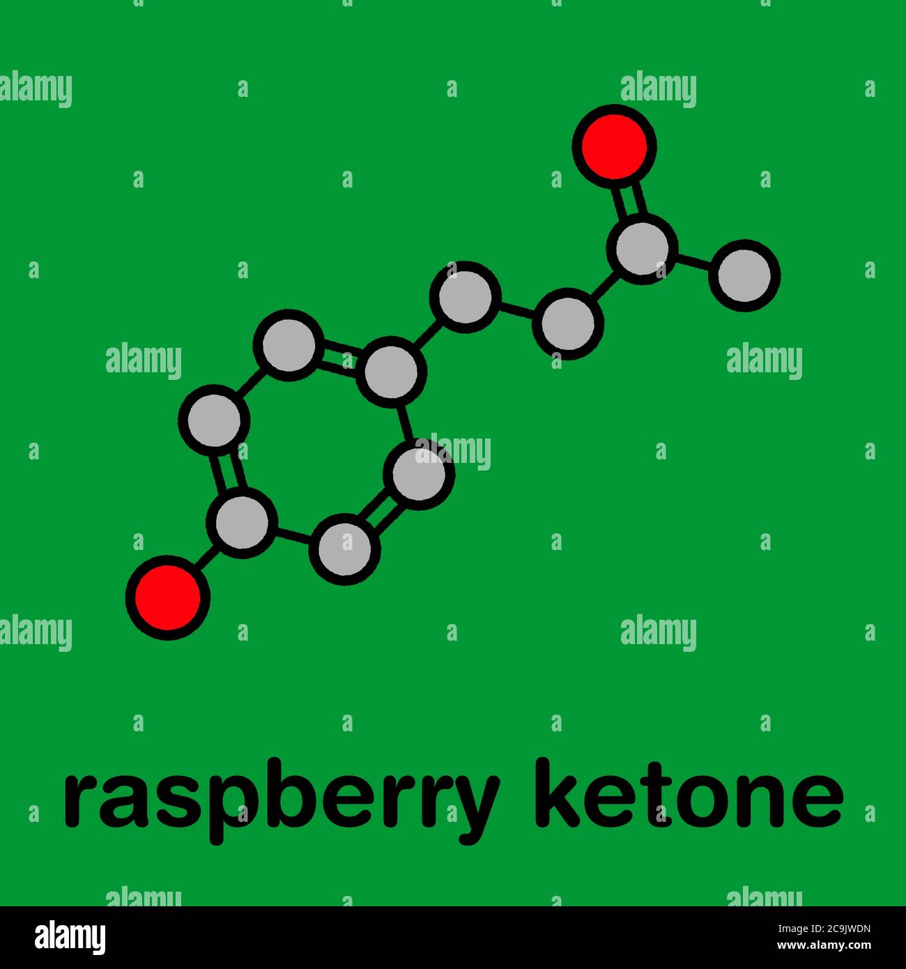 Raspberry ketone molecule. Primary aroma compound of raspberries. Used ...