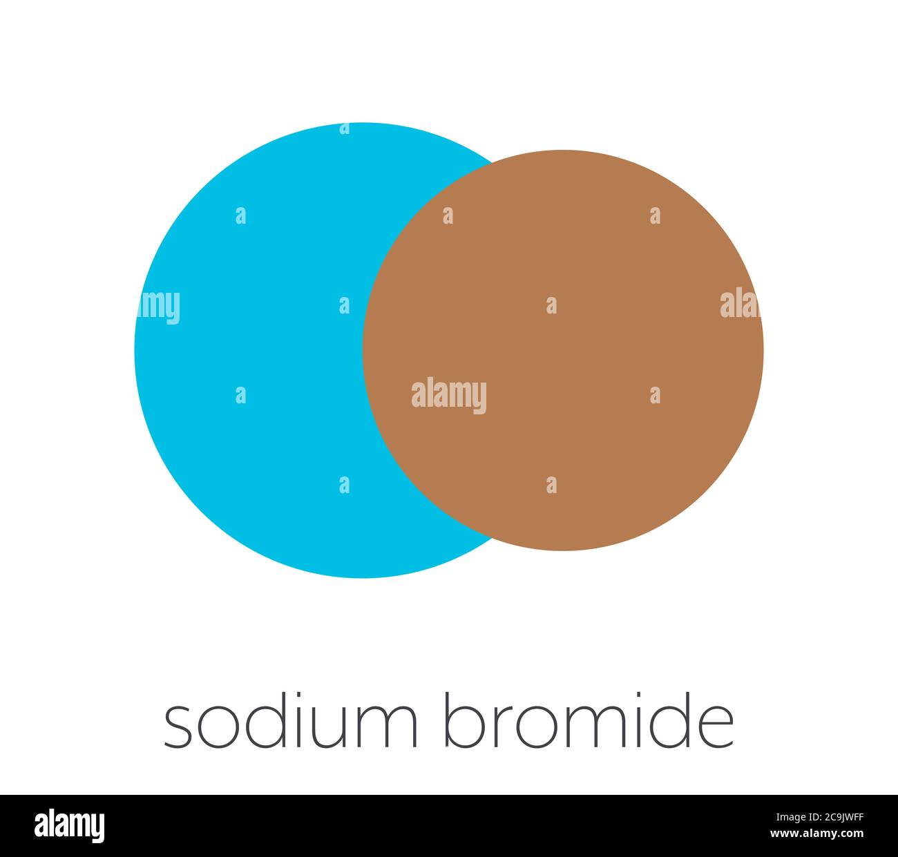Sodium bromide salt, chemical structure. Stylized skeletal formula ...