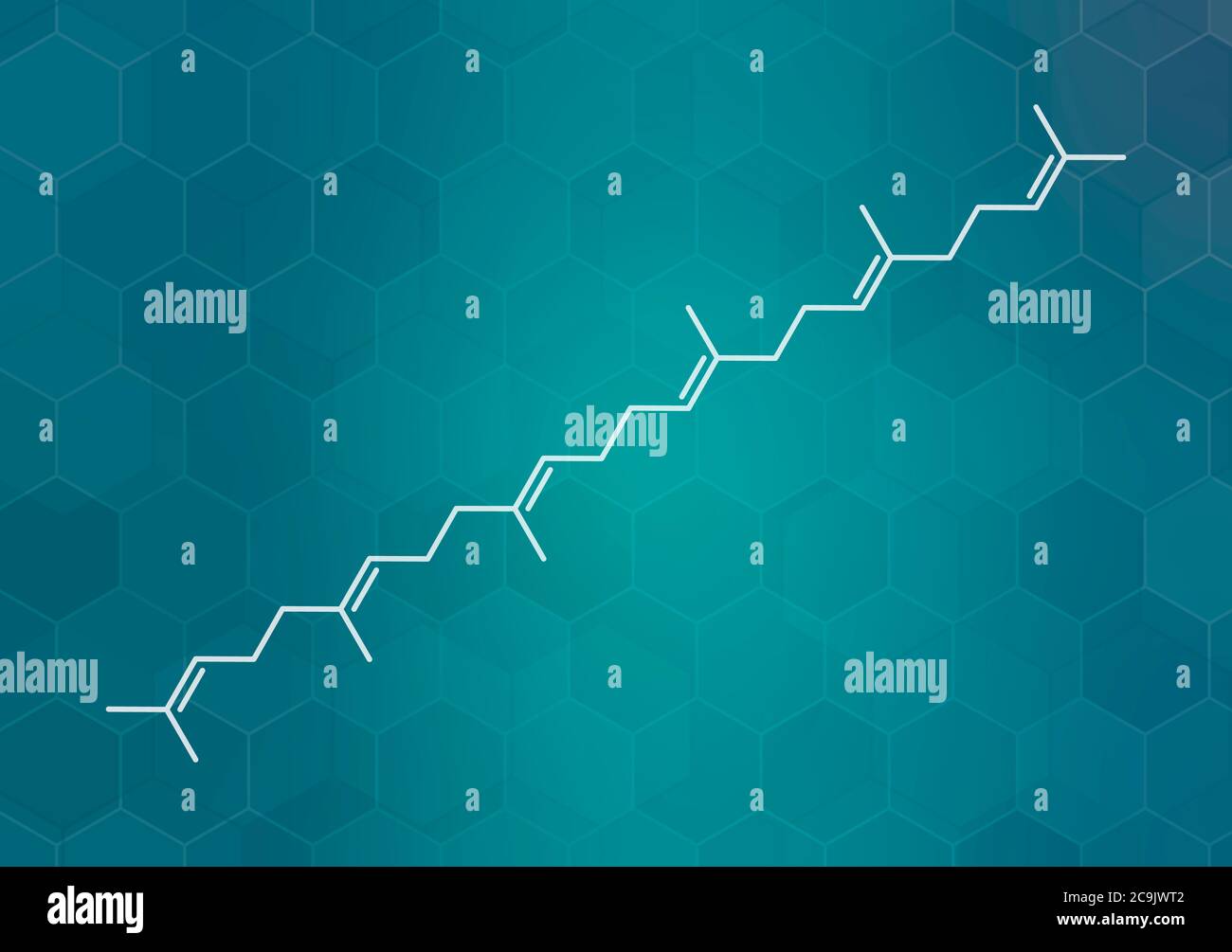 Squalene natural hydrocarbon molecule. Found in shark liver oil and ...