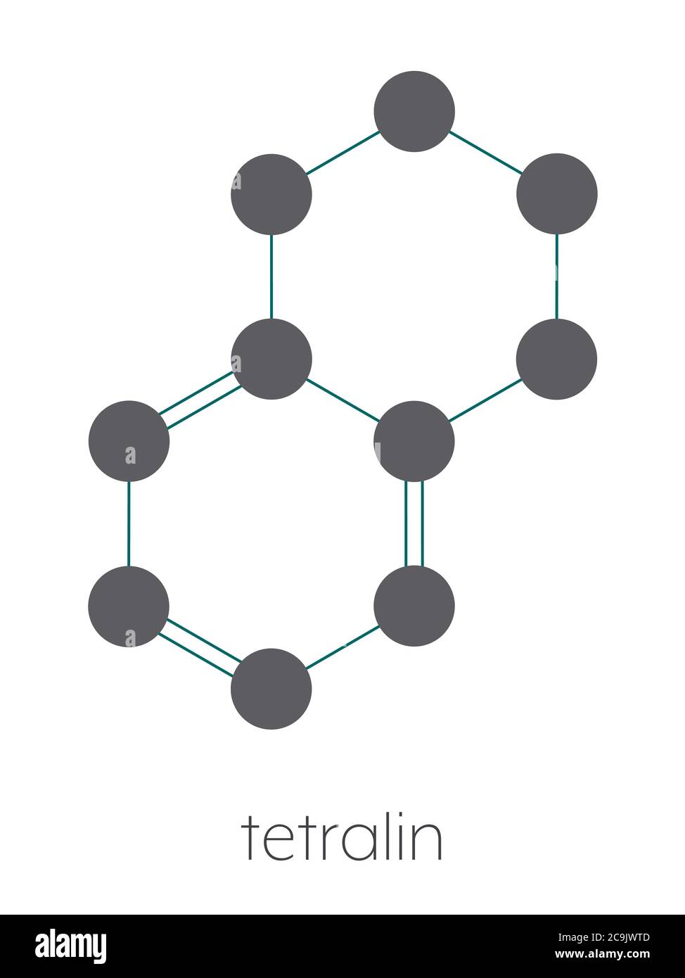Tetralin solvent molecule. Stylized skeletal formula (chemical ...