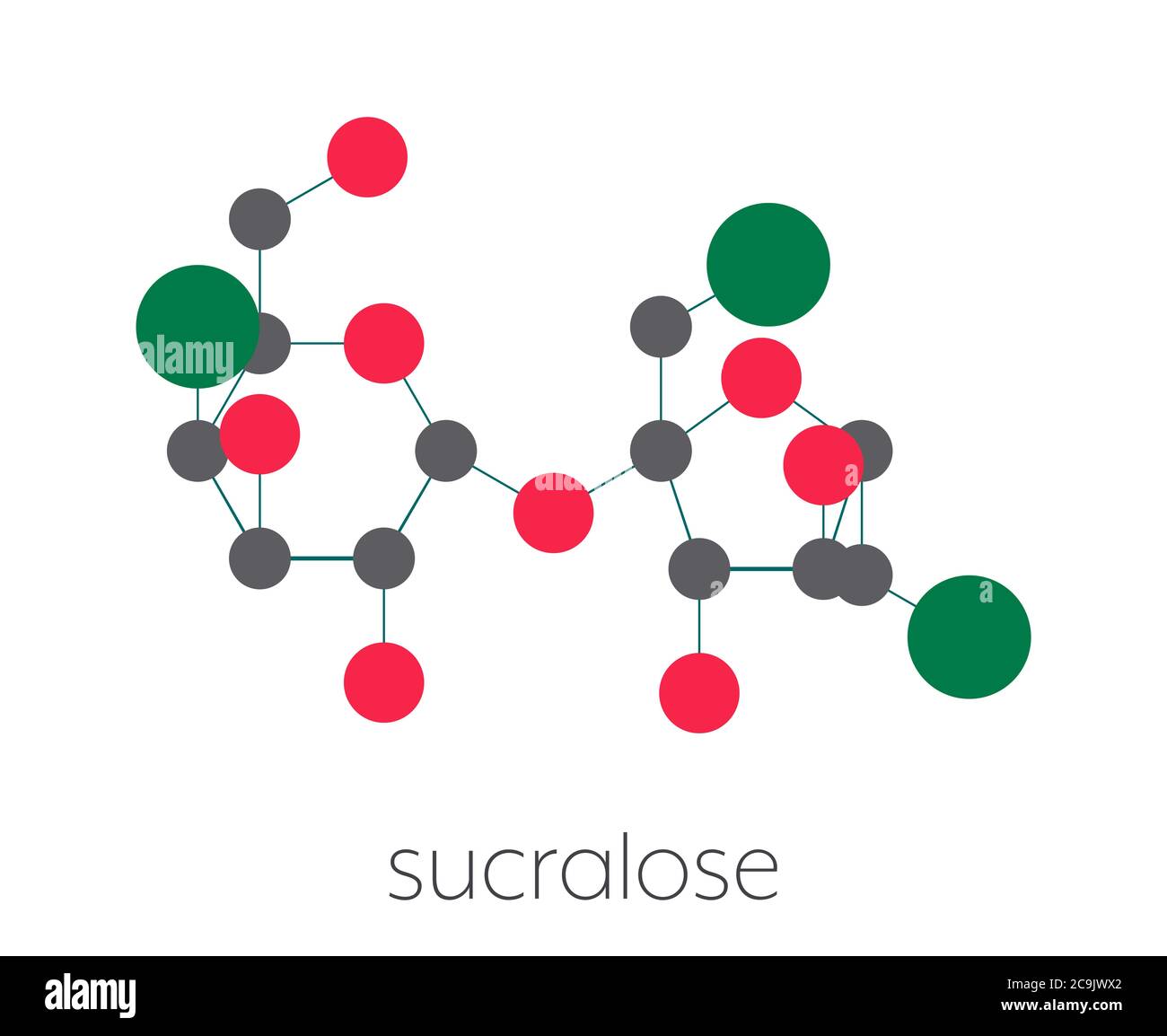 Sucralose artificial sweetener molecule. Used as sugar substitute ...