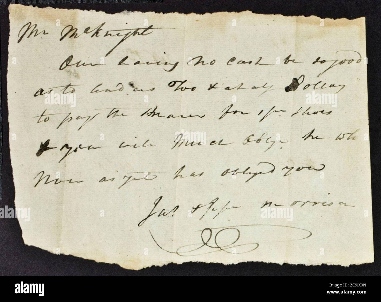 James Morrison letter to Robert McKnight, ca. 1810s Stock Photo - Alamy