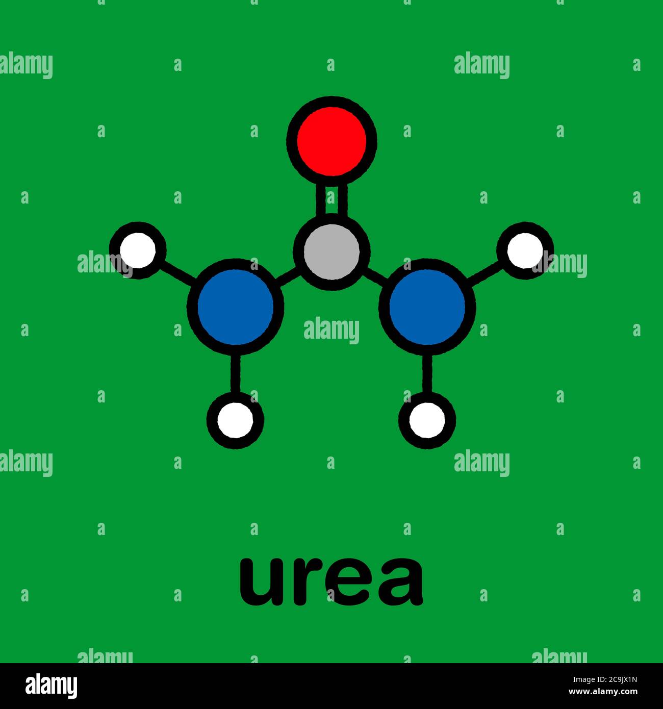 Urea (carbamide) molecule. Used in cosmetics, fertilizer; present in ...
