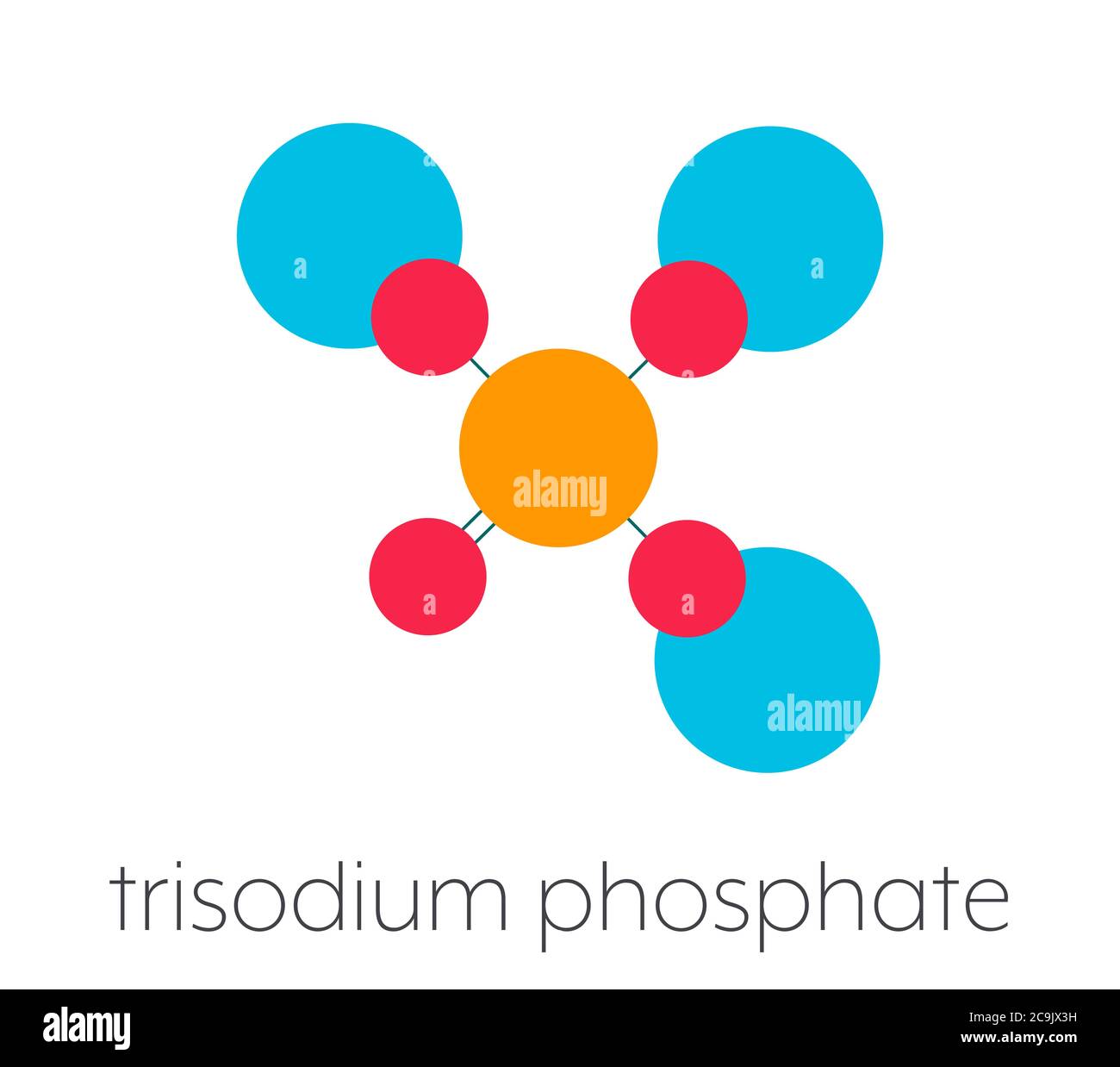 Sodium phosphate, chemical structure. Stylized skeletal formula ...