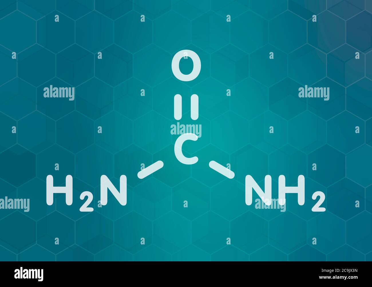 Urea (carbamide) molecule. Used in cosmetics, fertilizer; present in ...