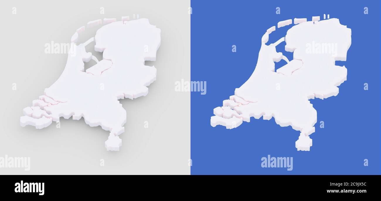 3D map of the Netherlands, illustration Stock Photo - Alamy