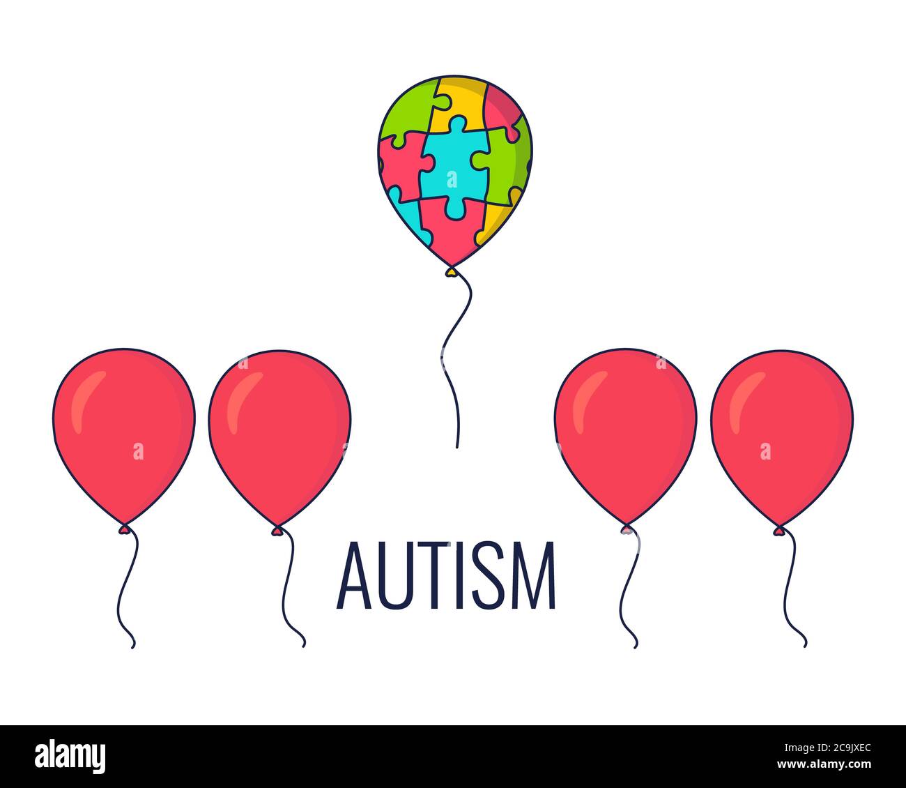 Autism awareness, conceptual illustration Stock Photo - Alamy