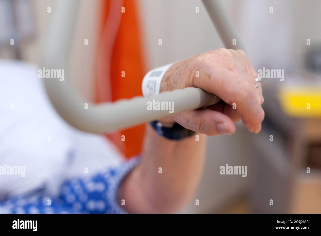 Hospital bed handle, close-up Stock Photo - Alamy