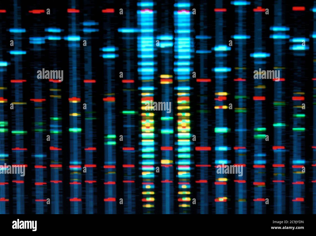 DNA (deoxyribonucleic acid) sequence on a computer screen Stock Photo ...