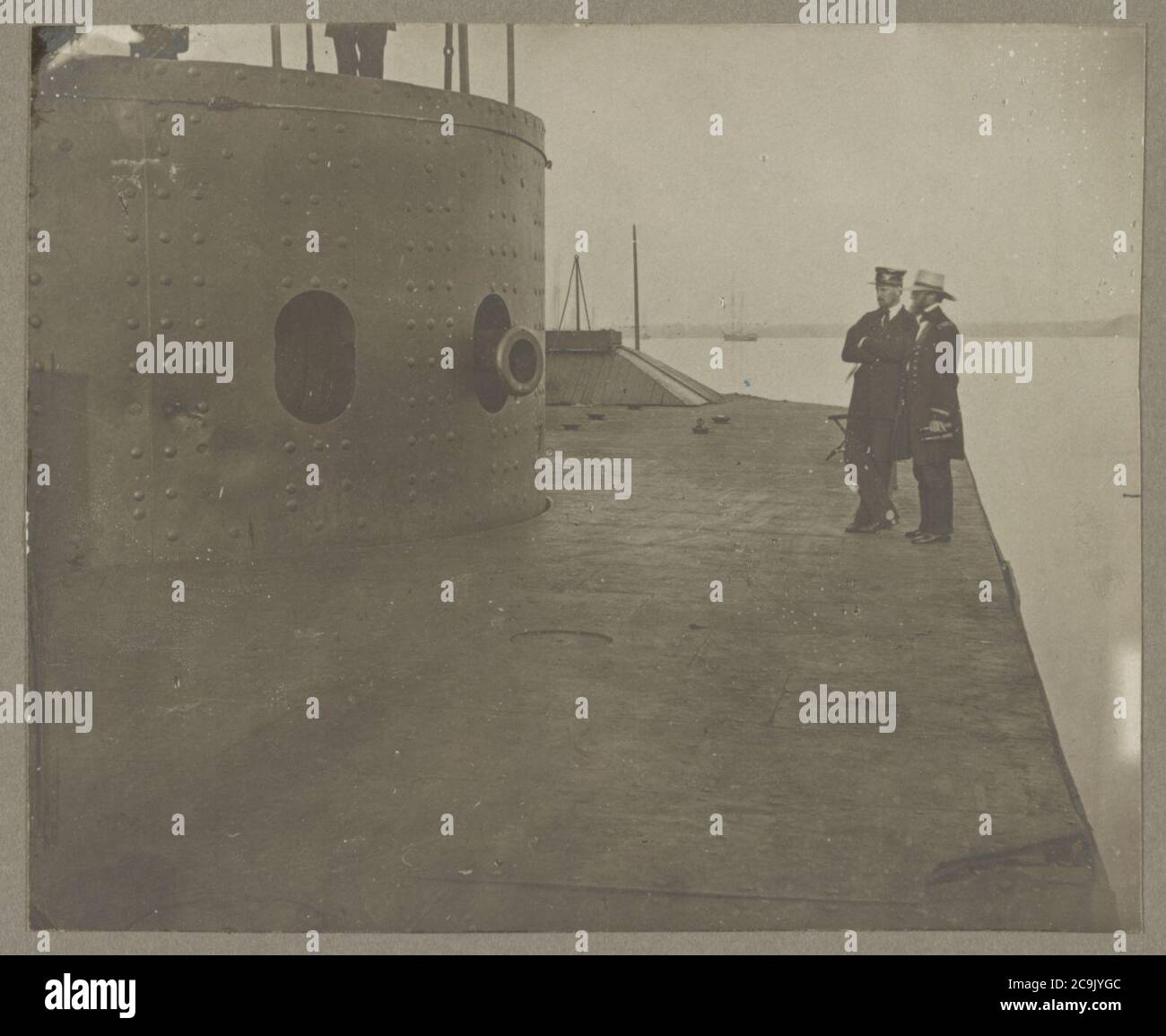 James River, Va. Deck and turret of U.S.S. Monitor Stock Photo - Alamy