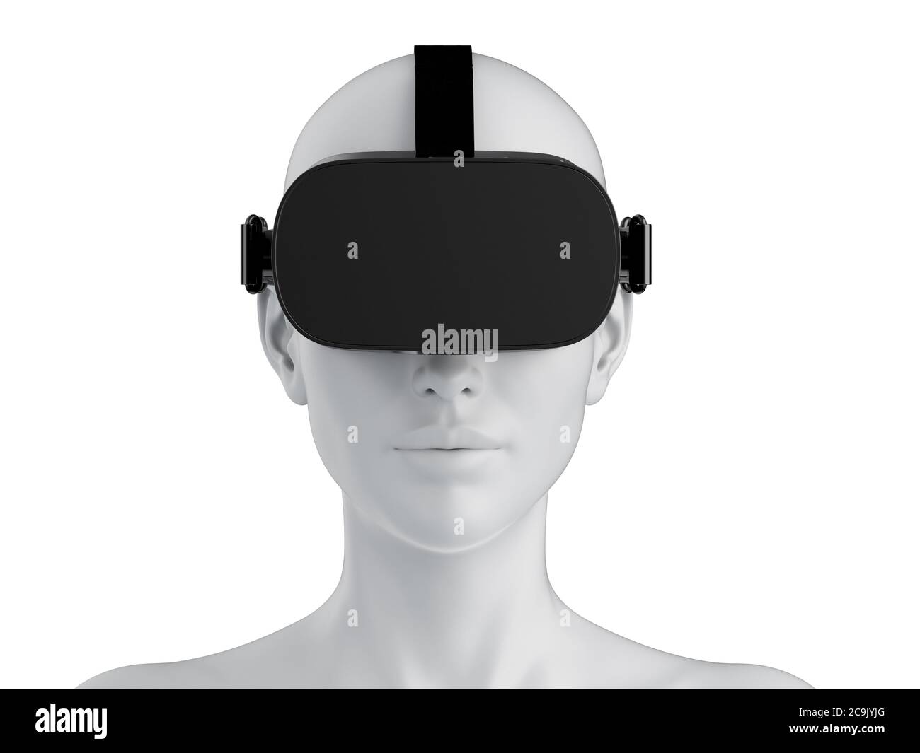Woman wearing a VR headset, illustration Stock Photo - Alamy