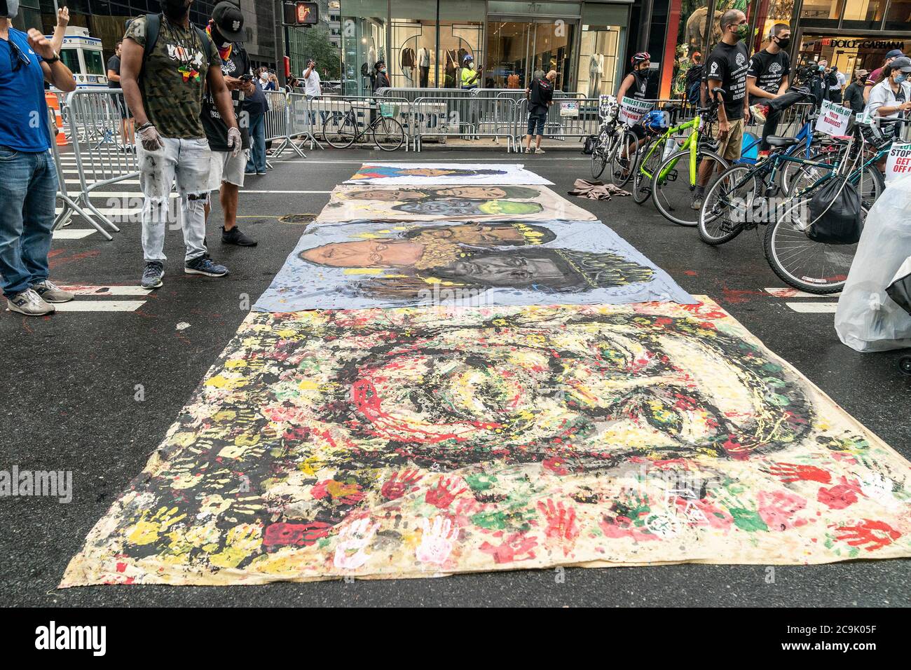 New York, United States. 31st July, 2020. Paintings by Kareem Fletcher ...