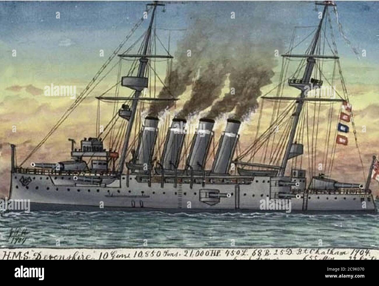 James Scott Maxwell - H.M.S. Devonshire Stock Photo - Alamy