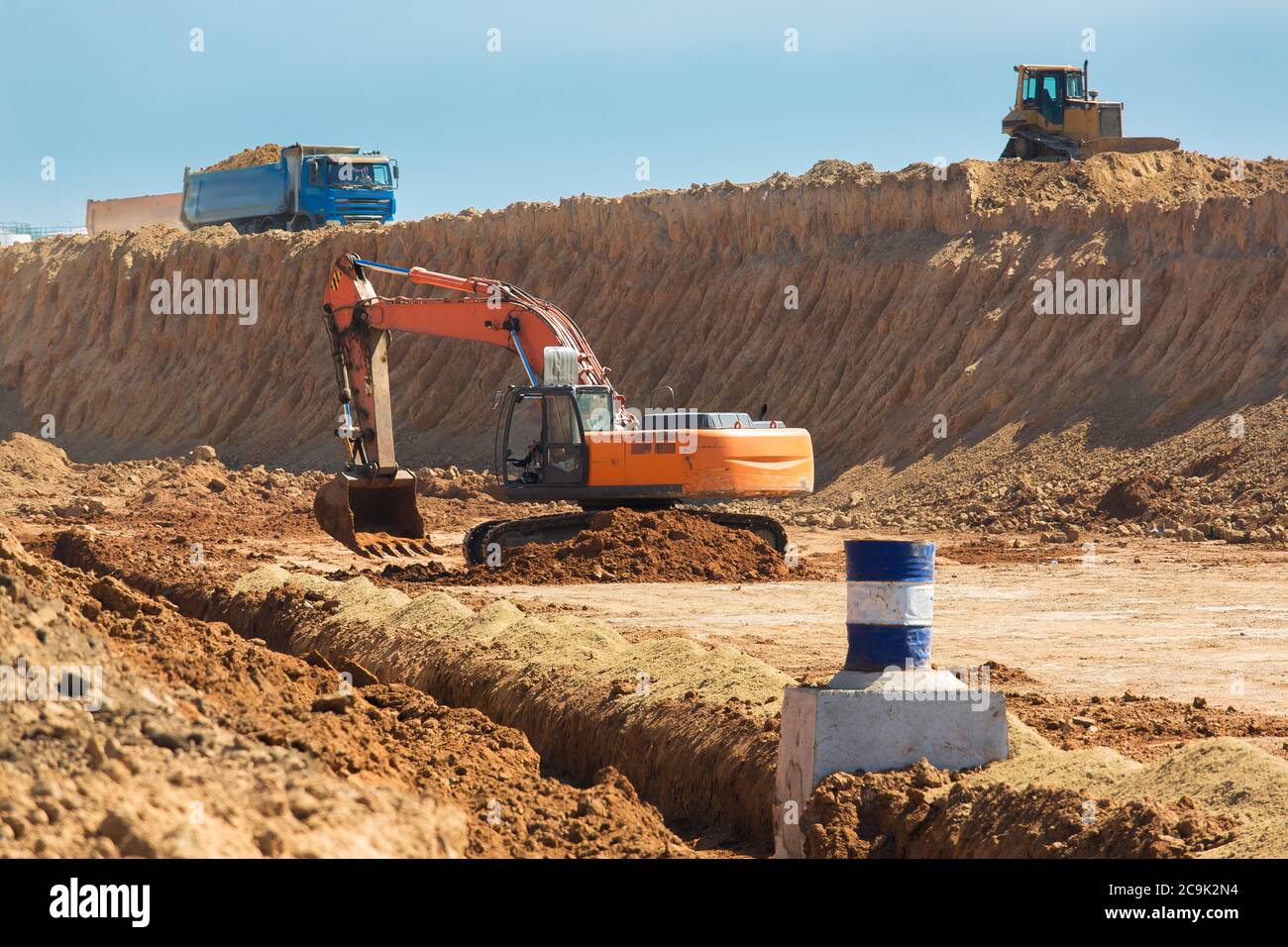construction equipment for the construction of a drainage system ...