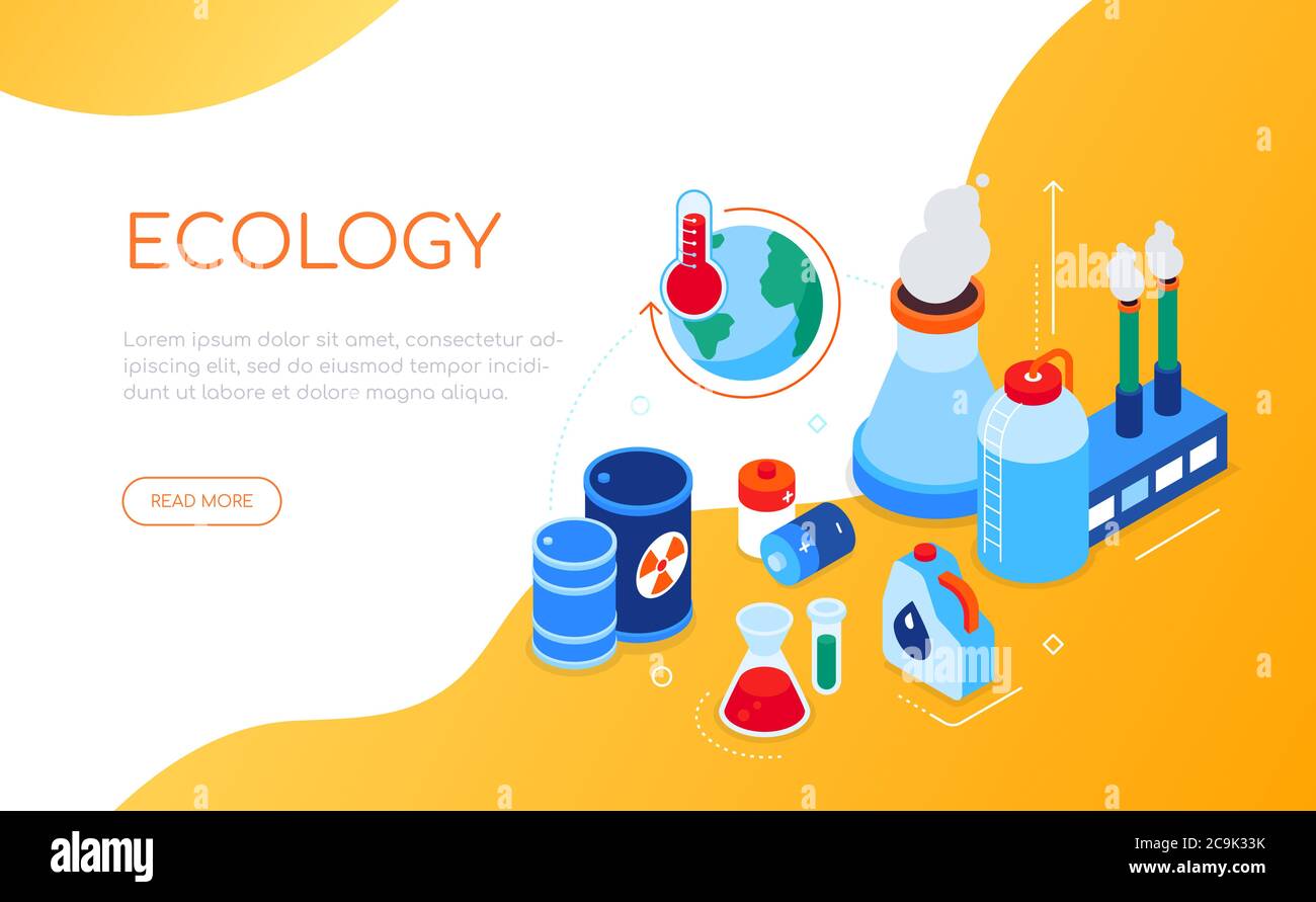 Ecological problems - modern colorful isometric web banner Stock Vector ...