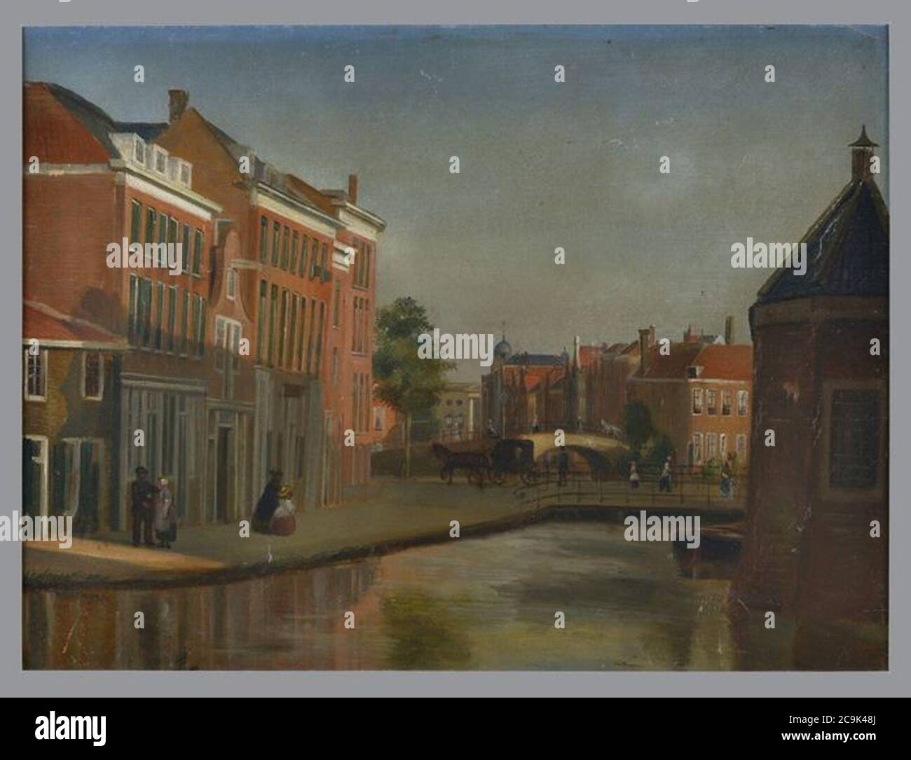 Jan Bikkers - Gezicht op de Karnemelkshaven met wandelende mensen en ...