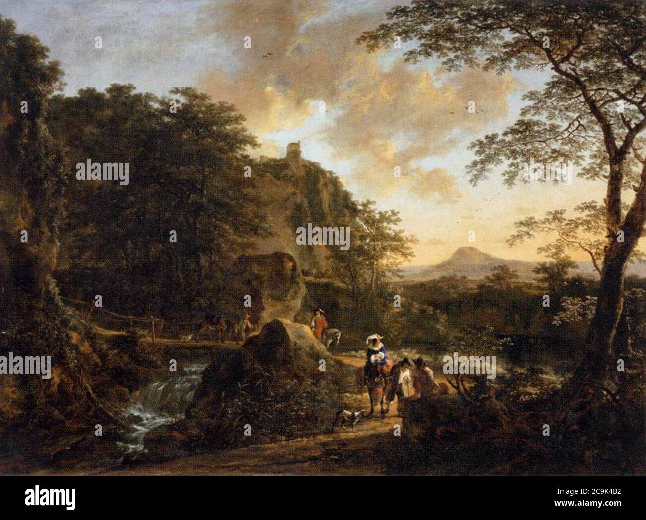 Jan Both - Landscape with a Peasant Woman on a Mule Stock Photo - Alamy