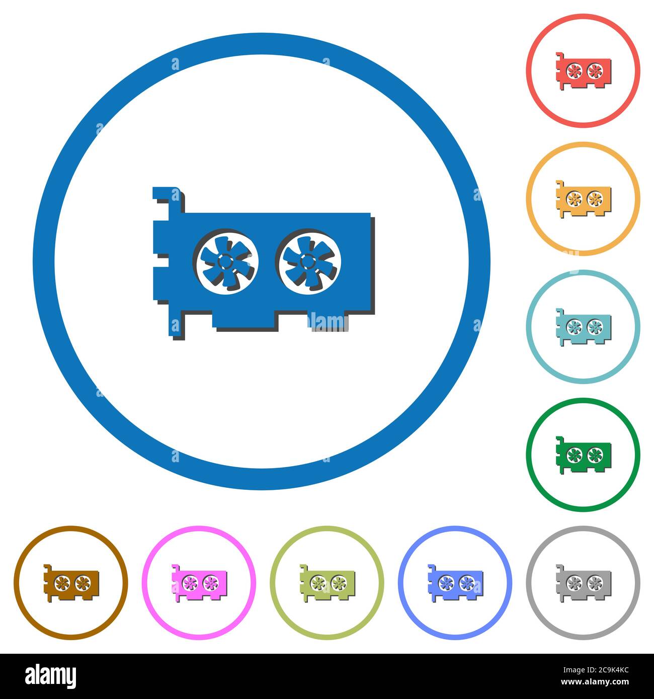 Shades green on computer Cut Out Stock Images & Pictures - Alamy