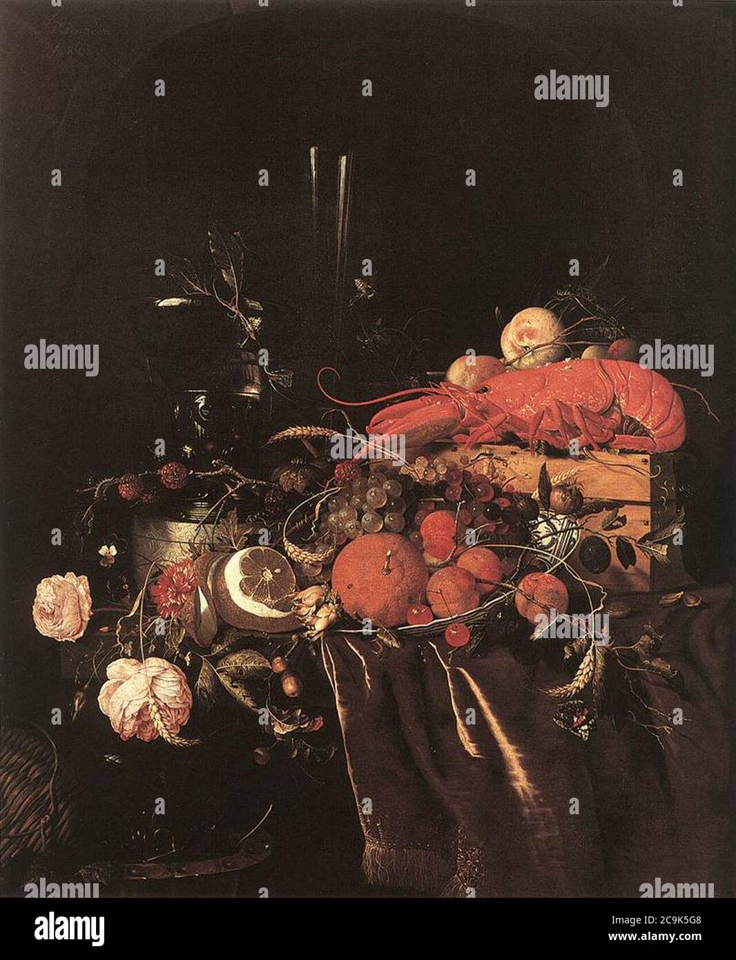 Jan Davidsz. de Heem - Still-Life with Fruit, Flowers, Glasses and ...